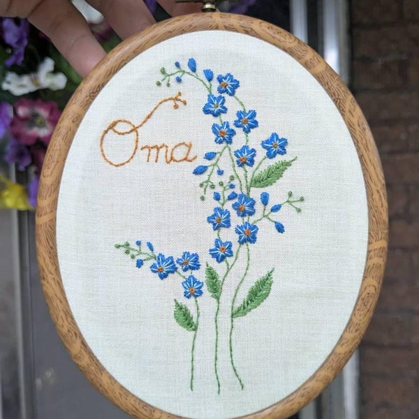 Small Pouch Design DIY Hand Embroidery, Wildflowers Embroidery Pattern ...