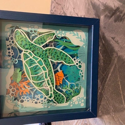 3d Sea Turtle Shadow Box Svg 3d Turtle Shadow Box Svg - Etsy
