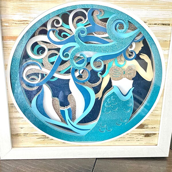 3D MERMAID Svg - TROPICAL Shadow Box - for Cricut - for Silhouette - Etsy
