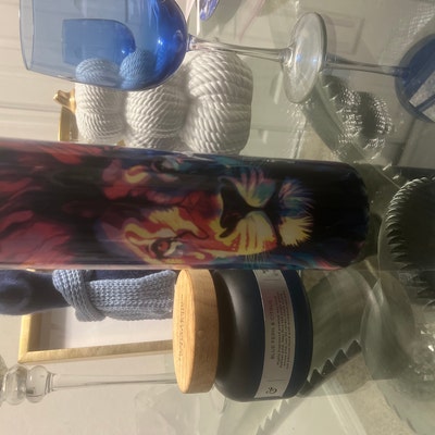 Blue Dragon Breathing Fire 20oz Sublimation Tumbler Design, Straight ...