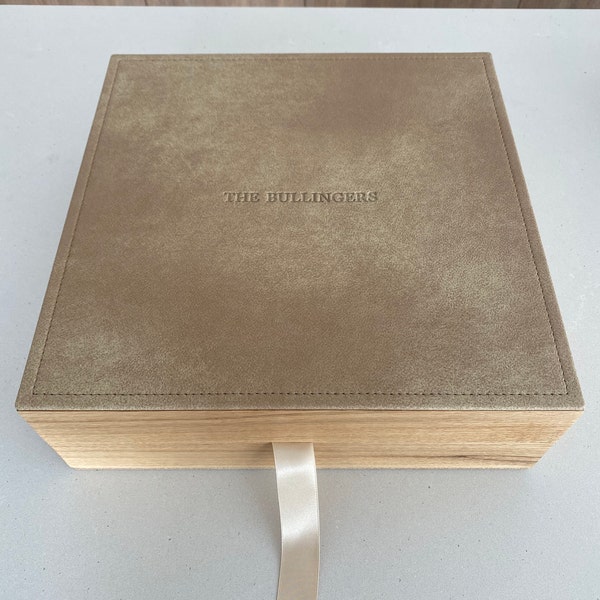 Personalized Wooden Clamshell Box, Wedding Wooden Keepsake Box, Natural ...