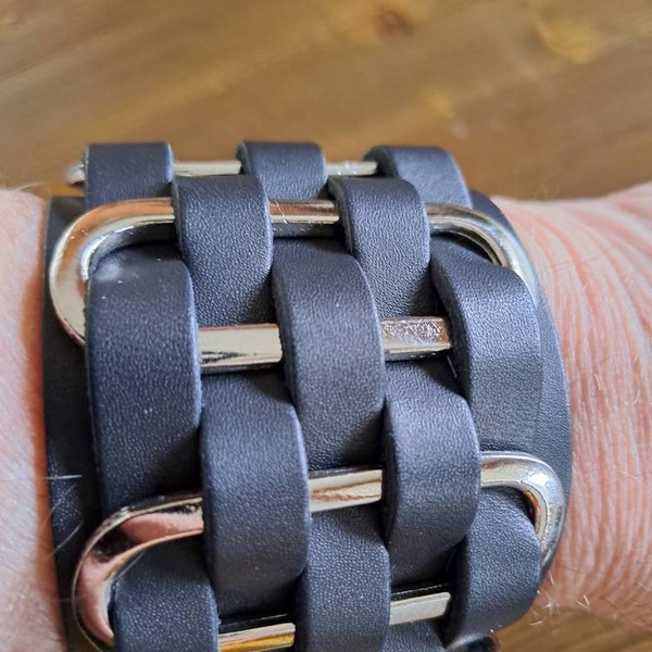 Leather Stud Double Wrap Cuff Band Compatible With Samsung and Other ...