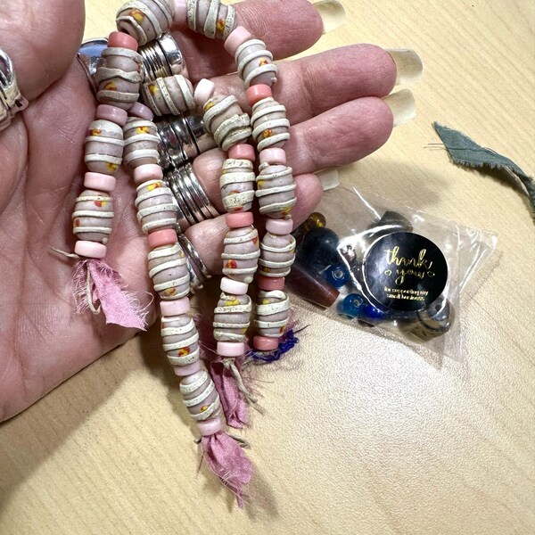 Huge Assortment of Bone and Horn Beads Strand 13 6-10mm / Orange Red ...