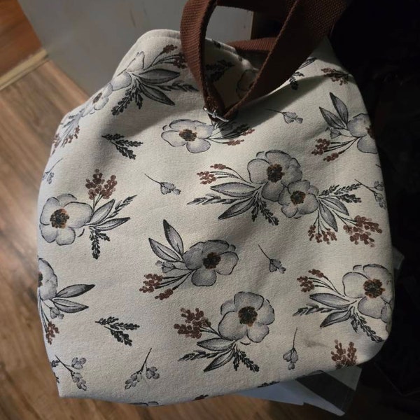 Linen Crossbody Purse, Washable Linen Shoulder Bag, Foldable Floral ...