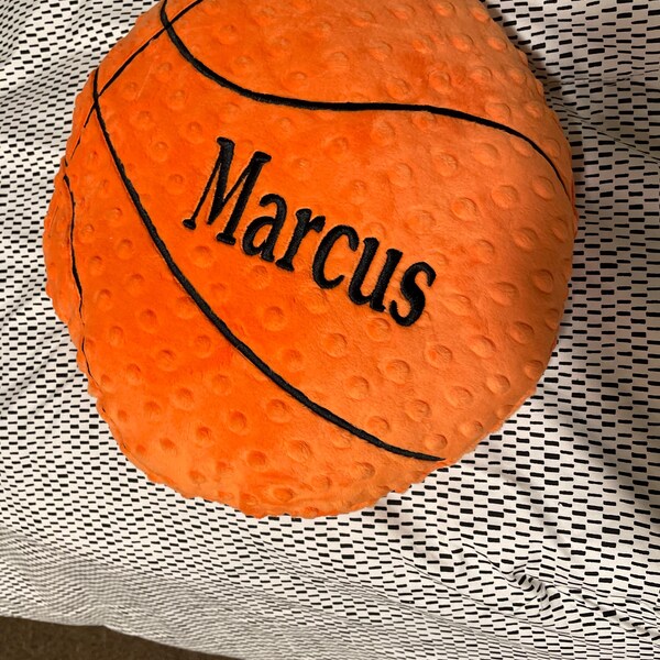 Personalized Basketball Pillow, Soft Minky Plush Throw Pillow, Kids ...