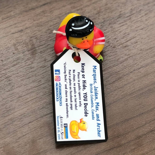 Duck Tags| Customized With YOUR Personal Info| RCL NCL Princess ...