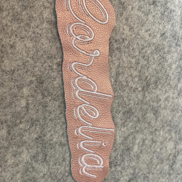 1.5" Double Satin Shadow Script Two Color Modern Script Embroidery ...