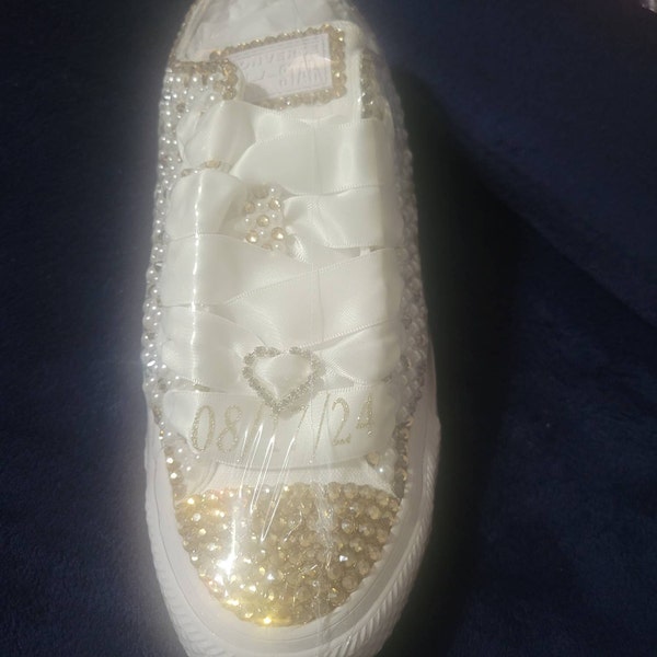 Champagne Bling Converse-wedding Converse-bridal Sneakers-chucks and ...