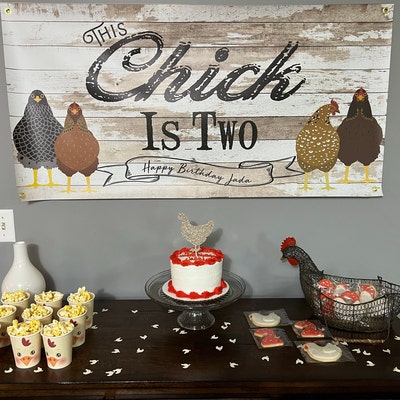 Chicken Birthday Banner, Barnyard Party Decor, Farm Birthday, This ...