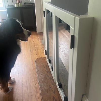 Custom Painted Sliding Gate, Custom Pet or Baby Gate, Wood and Metal ...