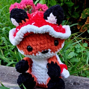 Baby Fox Crochet Pattern Cottagecore Fox Cute Fox With Mushroom Hat and ...