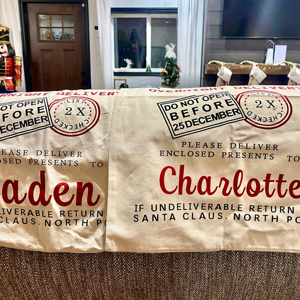 Santa Sack Cream With Reindeer, Santa Sack Christmas Gift Christmas ...