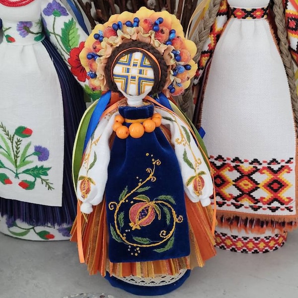 Pumpkin Baba Yaga With the Moon Handmade Ethnic Folk Traditional Doll ...