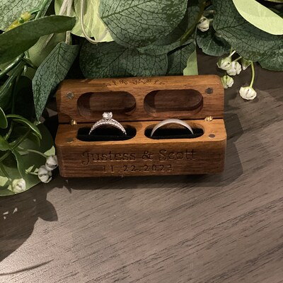 Ring Box Wedding Ring Box Double Engagement Ring Box Ring - Etsy