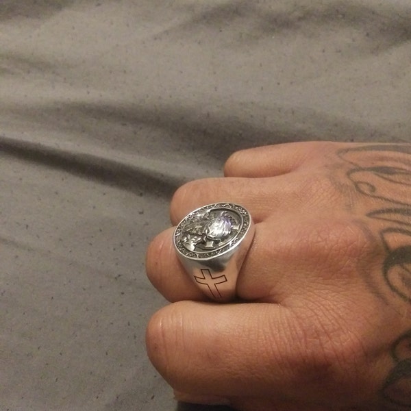 Jesus Christ Ring Sterling Silver 925 Cross God Head Jewellery Handmade ...
