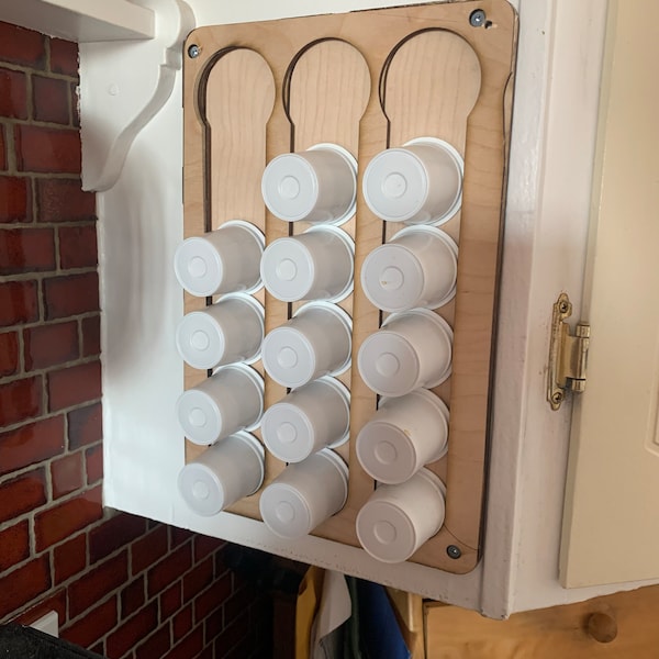 3 Row K-cup Rack / Storage - Cabinet Undermount or Wall Mount - File ...