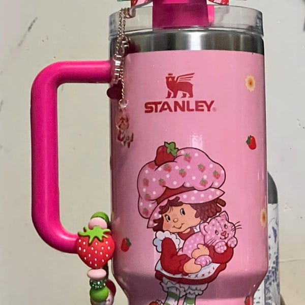 Holographic Rose Gold Bling Glitter Stanley Tumbler Bow Stanley ...