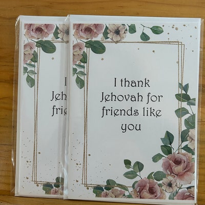 JW Friendship Card I Thank Jehovah for Friends Like You Jehovah's ...