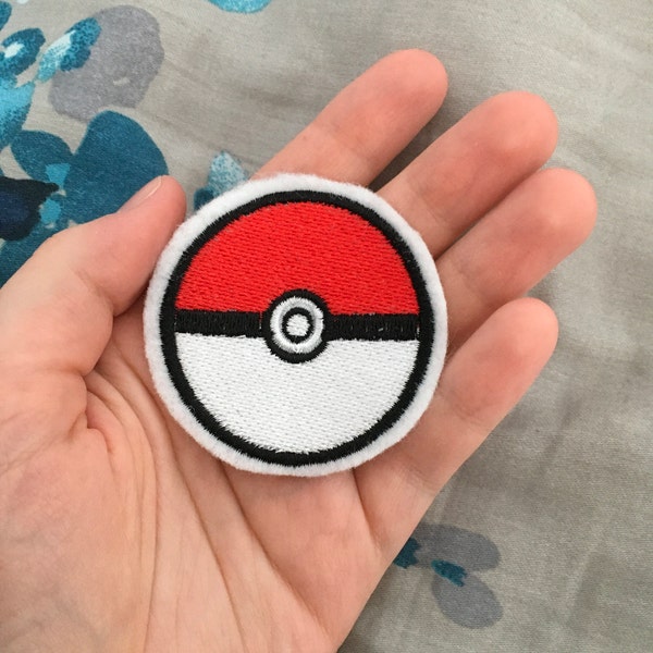 Embroidered Pokemon Pokeball Iron-on Patch - Etsy
