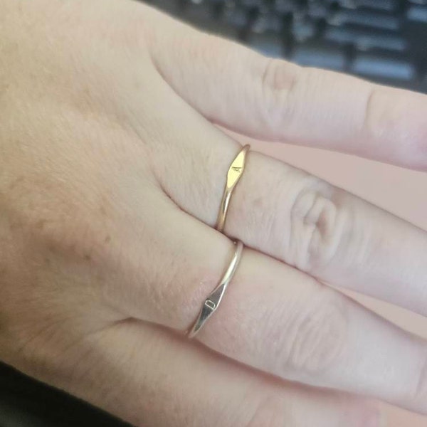 Tiny Initial Ring, Gold Fill or Sterling Silver, Personalizable Letter ...