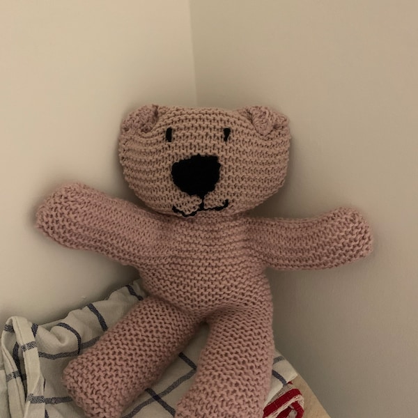 Easy to Knit Teddy Bear PDF Pattern Suitable for Beginner Knitters With ...