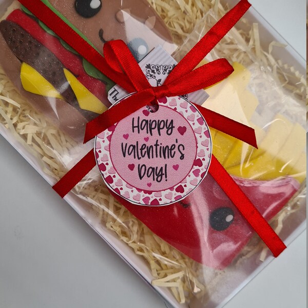 Printable Valentine's Day Cookie Tags, Red Pink Hearts Gift Tags, 2 ...