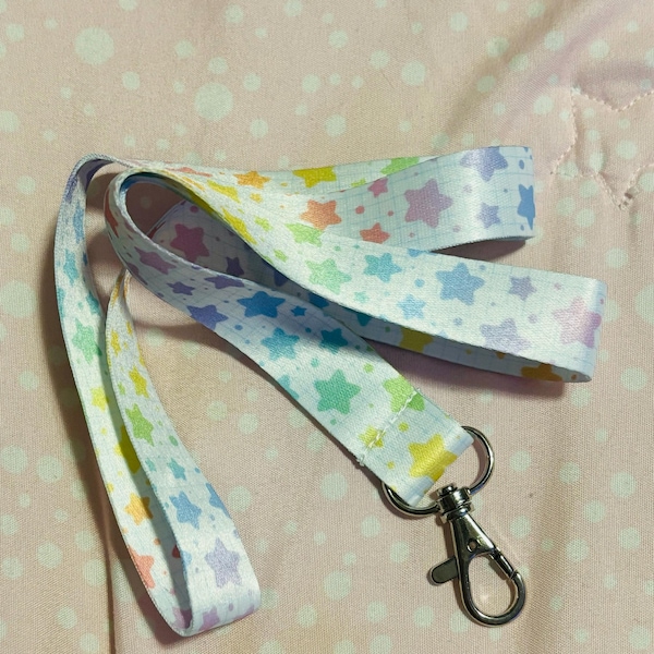 Rainbow Stars Lanyard - Kawaii Rainbow Lanyard, Cute Card Holder, Event ...