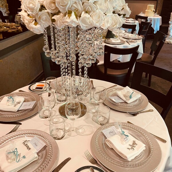 Fancy Mirror Place Settings Names Laser Cut Names Wedding Reception ...