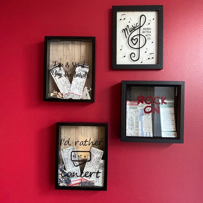 Concert ticket Memory Shadow Box - Etsy