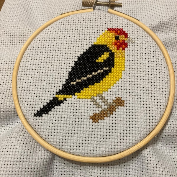Small Cross Stitch Bird Pattern, Painted Bunting American Colourful ...