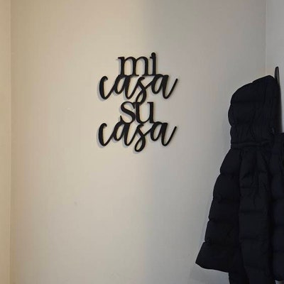Mi Casa Su Casa Sign Word Cut Out Sign Wooden Home Sign Wooden Wall ...