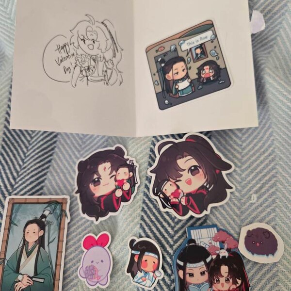 MXTX Heart Glossy Vinyl Stickers | Tgcf Mdzs Svsss | Cute Die Cut ...
