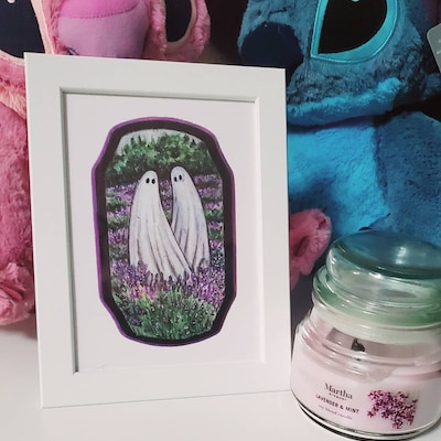 Love Ghosts, Art Prints, Watercolor Painting, Lavender Painting, Ghost ...