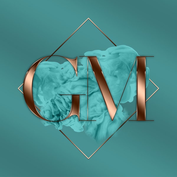 Turquoise Watercolour Logo, Rose Gold Logo, Beauty Logo, Boutique Logo ...