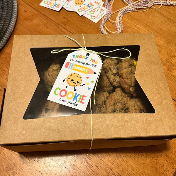 Teacher Appreciation Tag, EDITABLE One SMART COOKIE Tag, Teacher Thank ...