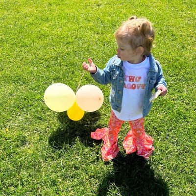 Two Groovy Birthday Outfit, Toddler Crop Top,groovy Girl Outfit, Floral ...