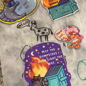 Dumpster Fire Raccoon Sticker for Laptop Stanley Cup Sticker Gift for ...