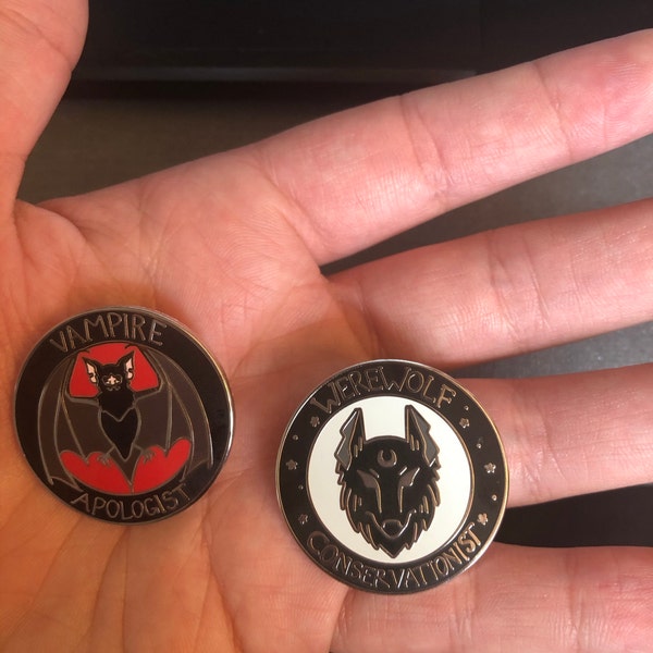 Vampire and Werewolf Enamel Pin Set hard Enamel Pin - Etsy