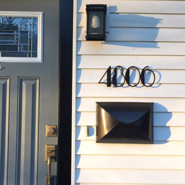 Modern House Number Sign, Metal Wall Art, Outdoor Sign, Custom House ...