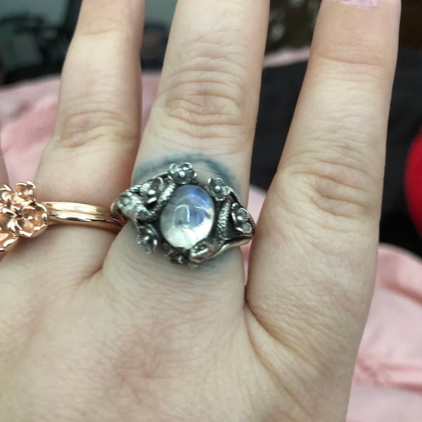 Moonlight Garden Stroll, Nature Inspired Snake Ring, Sterling Silver ...
