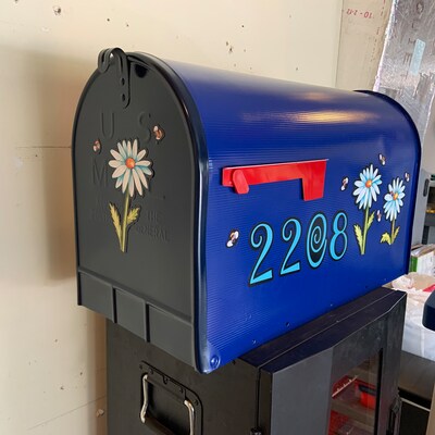 Mailbox Magnet Partial Cover Spring Daisytrio Address Numbers for BLACK ...