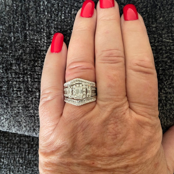 Sapphire Diamond Enhancer Ring Guard Wraps for Ring Enhancer Wrap Ring ...