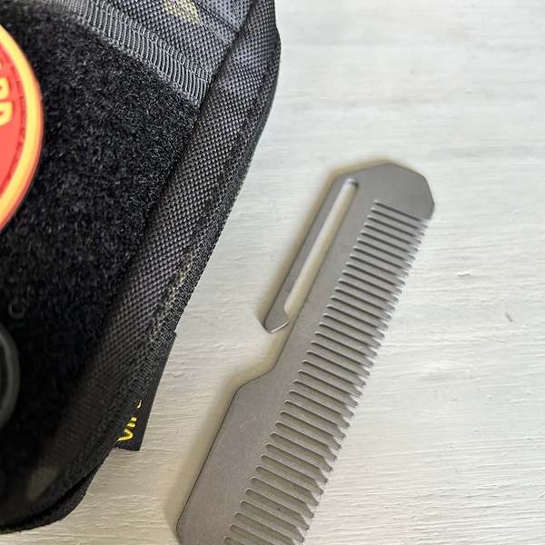 Titanium Card Size Mustache Comb From Calti, Edc Tool, Tactical Tool ...