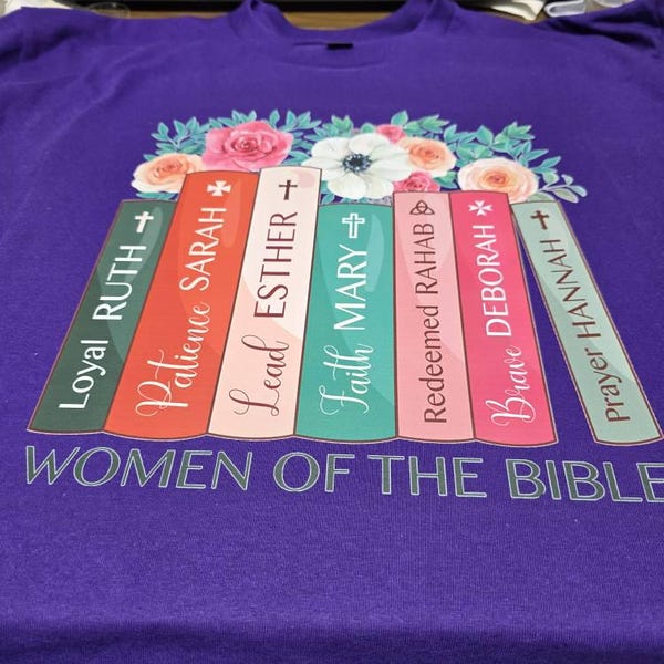 Women of the Bible Ready to Press DTF, Floral Christian DTF Transfer ...