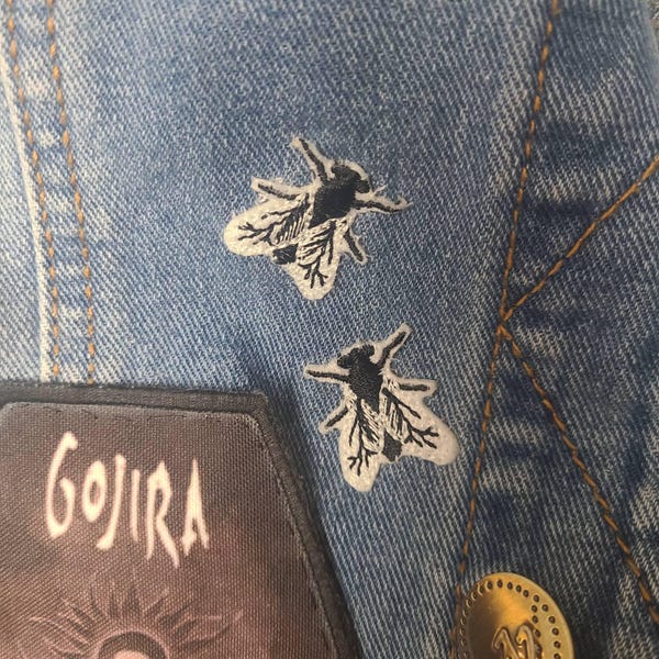 Tiny Housefly Fusible Patch, Black White Insect Applique, Mini Fly ...