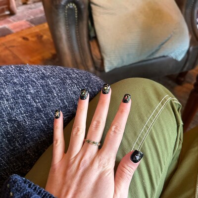 Forest Foliage Cottagecore Hand-painted Press-on Nails - Etsy