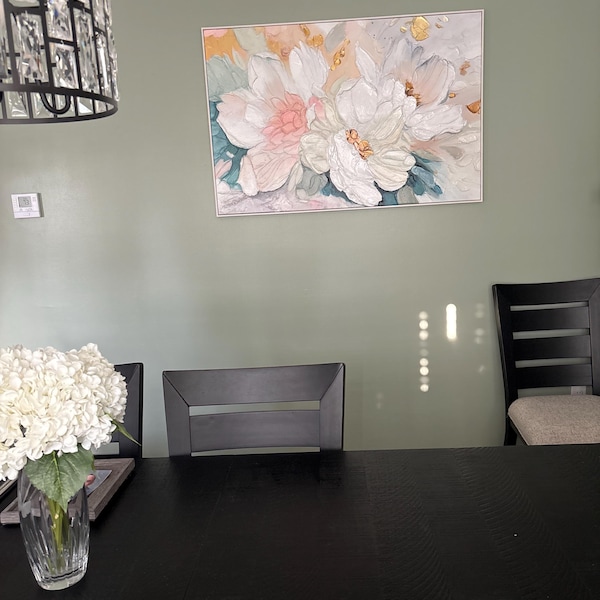 Original Soft Pastel Flower Painting on Canvas 3D Textured Wall Art ...