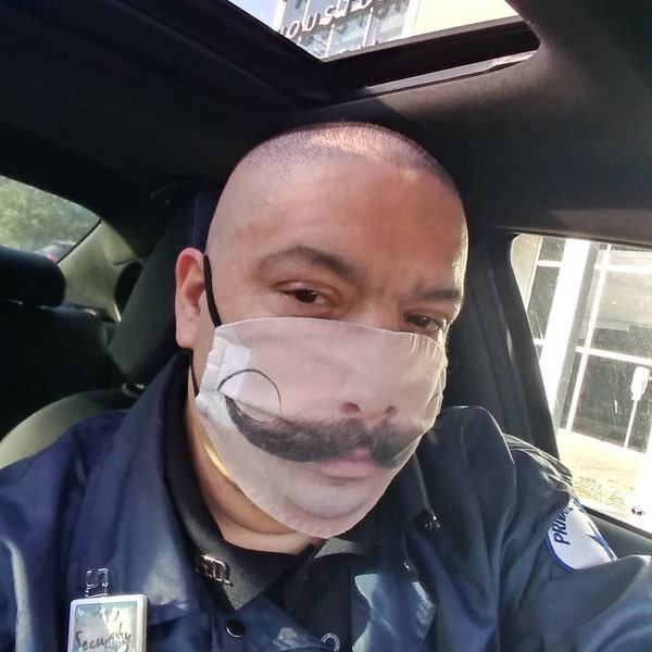 Face Mask, "man With Moustache", Cotton, Filter Pocket, Nose Wire ...