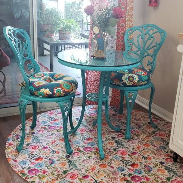 Rainbow Flower Meadow Rug, Colorful Round Rug, Wildflower Round Area ...