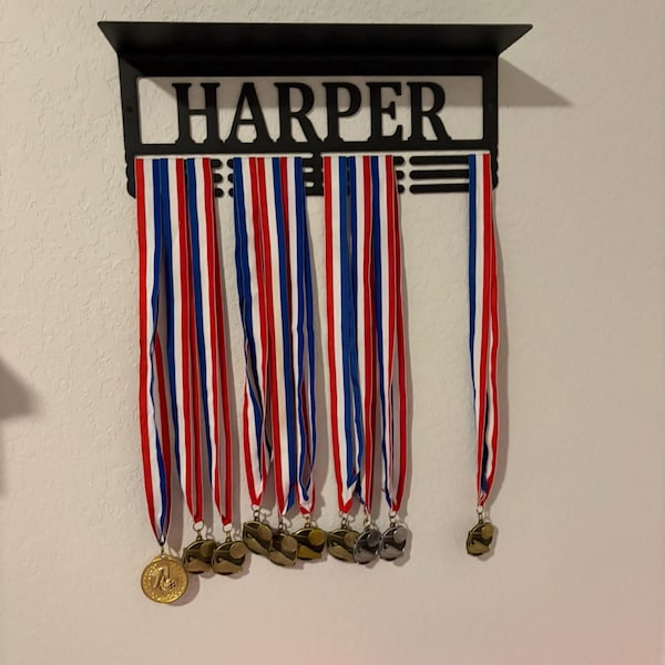 Baseball Custom Name Trophy Shelf and Medal Hanger Medal Holder Custom ...
